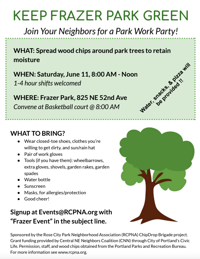 Chip Brigade Frazier Event – Rose City Park Neighborhood Association